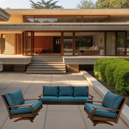 Opal Seating Set - Ipe / Premier Lagoon - Forshaw Of St. Louis